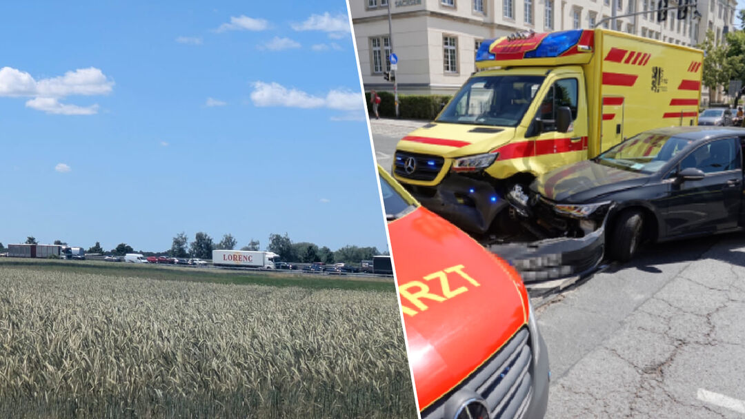 Stau nach A4-Crash und Unfall mit Rettungswagen - Radio Dresden